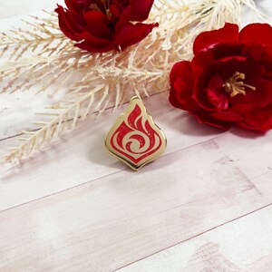 Genshin Impact Pyro Elements Beautiful Gold Hard Enamel Pin - Etsy