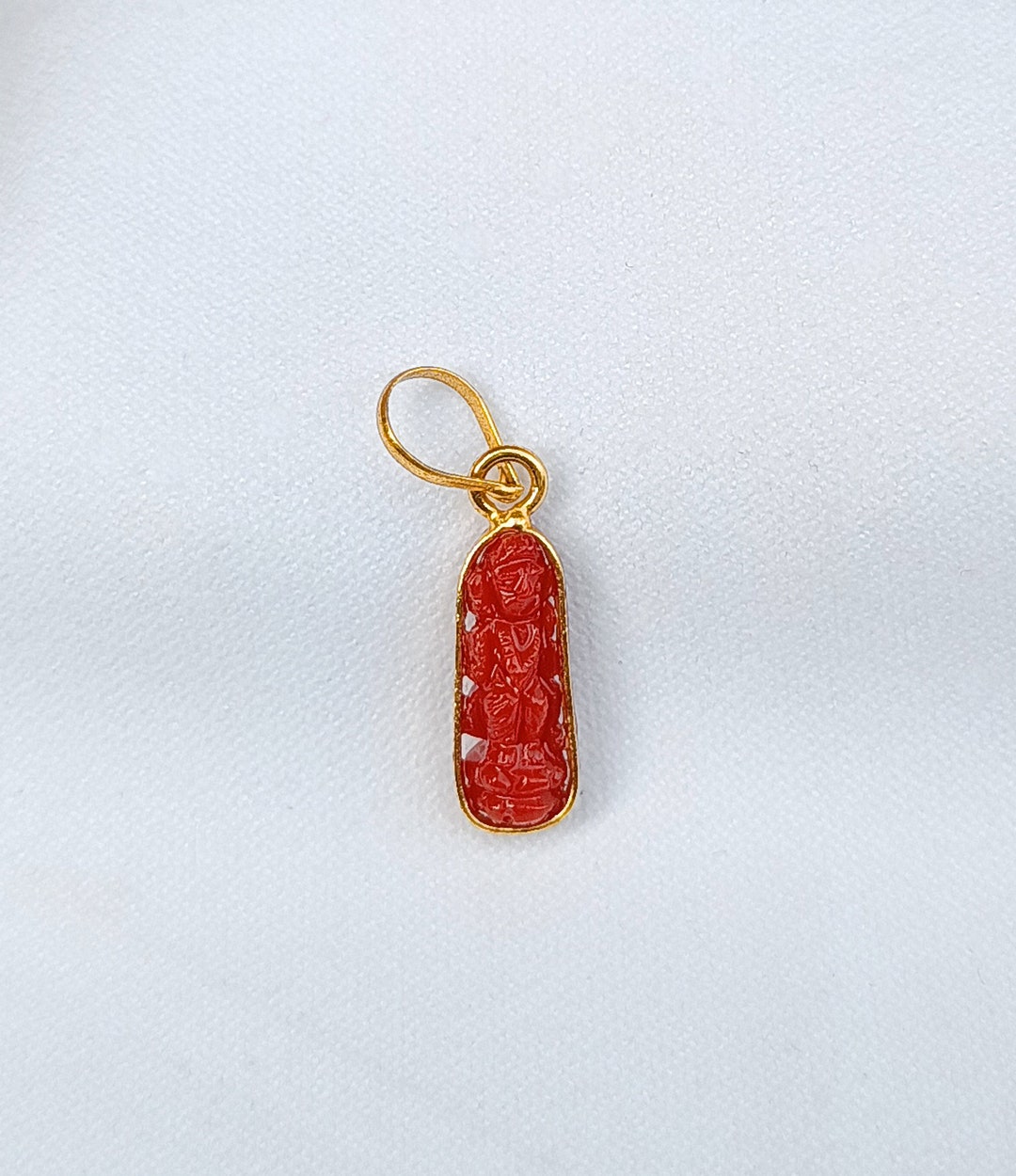 Handmade Coral Carving Ram Ji Pendant |coral Gold Pendant |red Coral ...