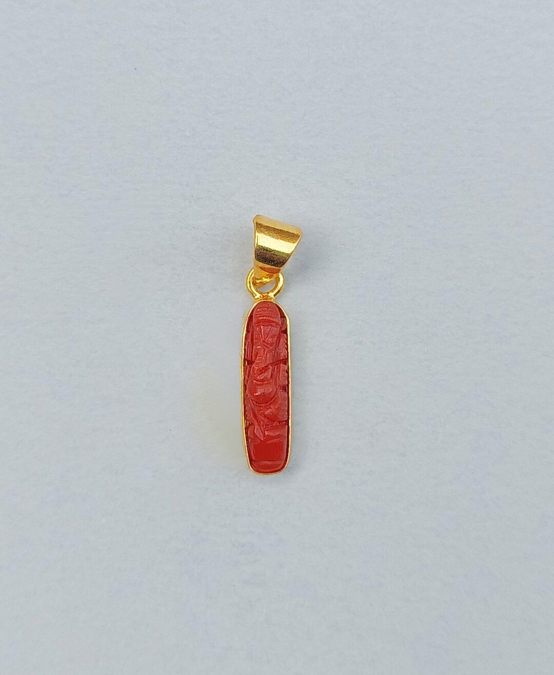 Natural Red Coral Ganesh Pendant |coral Carving Ganesh Pendant |carved ...