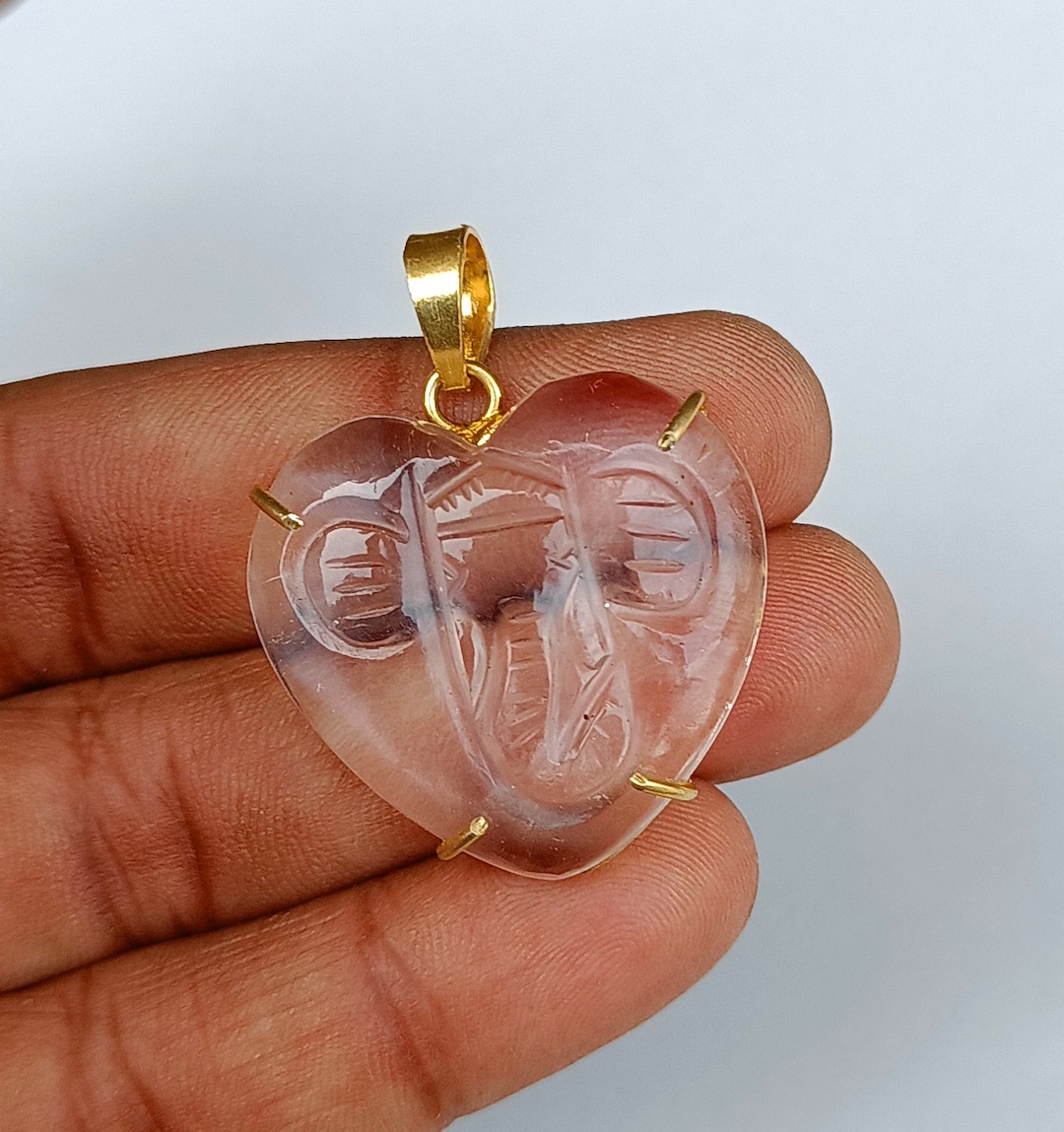 Beautiful Lord Ganesh Pendant natural Crystal Ganesh Jewelry gold ...