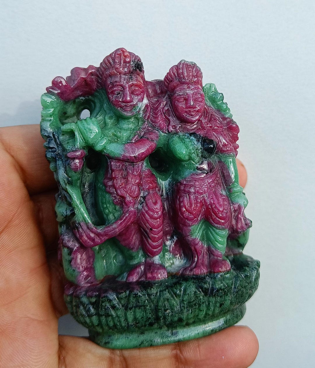 Radha Krishna Statue Couple Statue God of Lovers |ruby Zoisite Radha Krishna Figurine |AAA+ ...