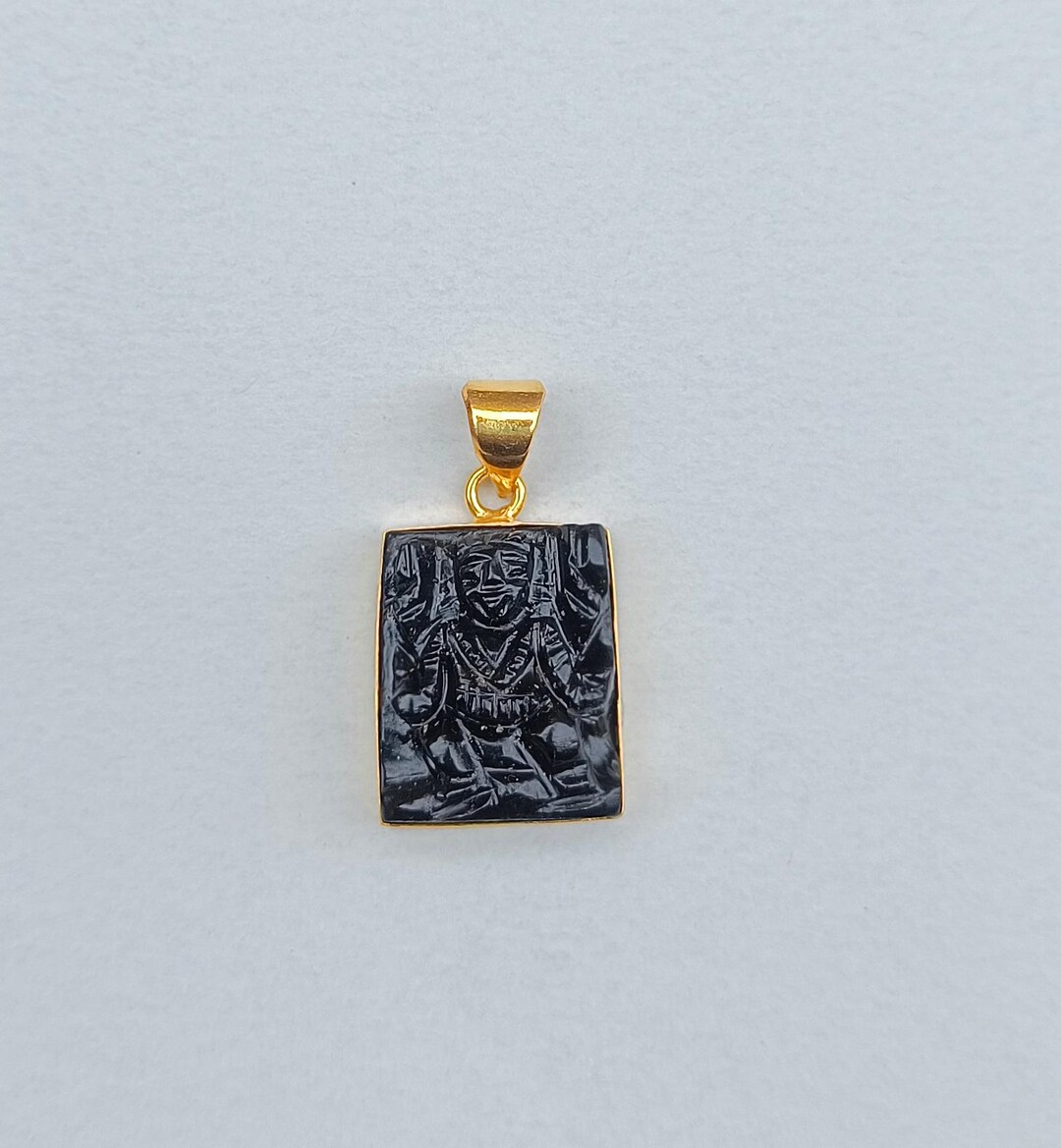 Black Onyx Stone Kali Maa Pendant | Dainty Gold Pendant |spiritual ...