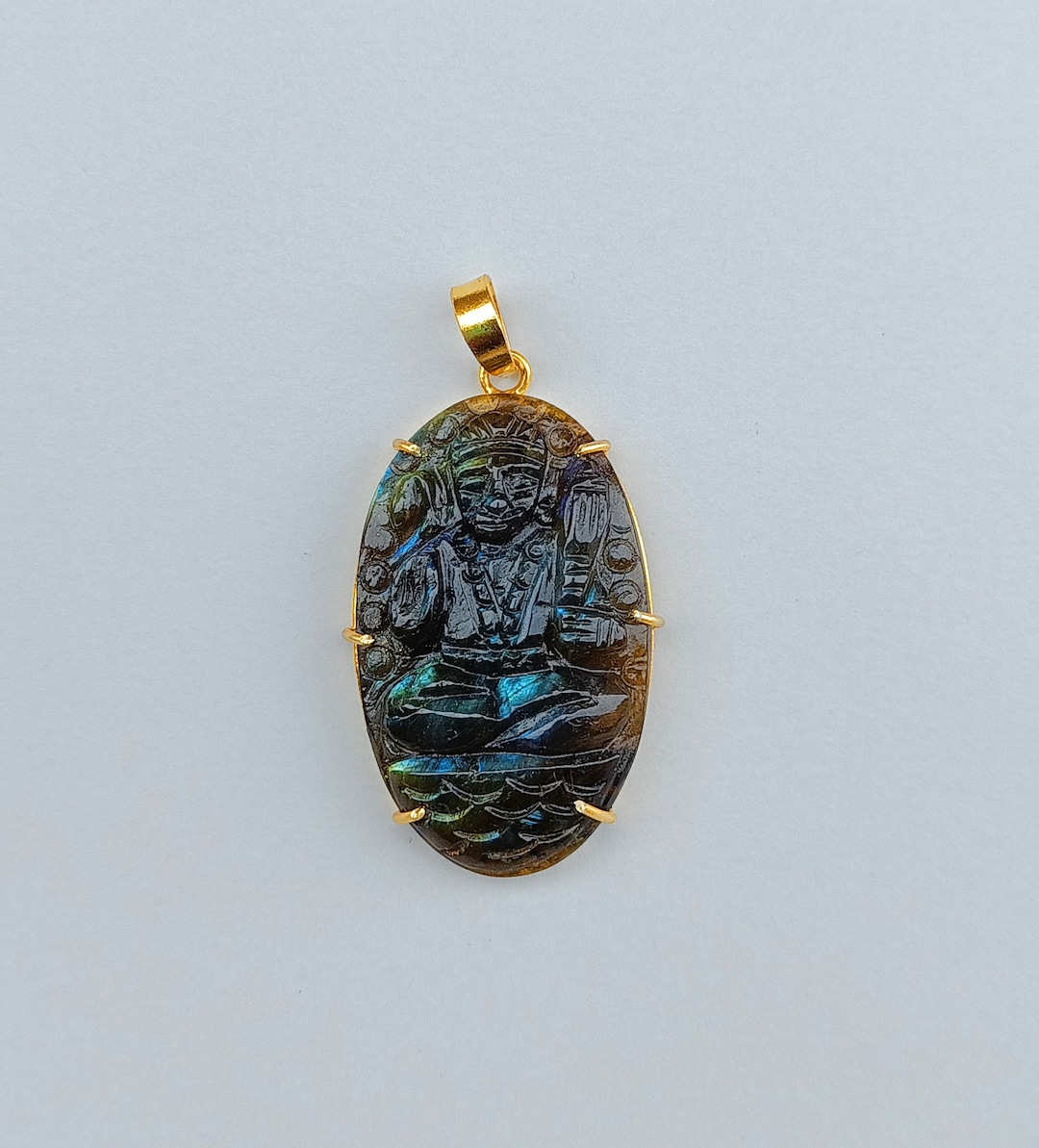 Goddess Hanuman Pendant Natural Labradorite Hanuman Pendant Hanuman ...