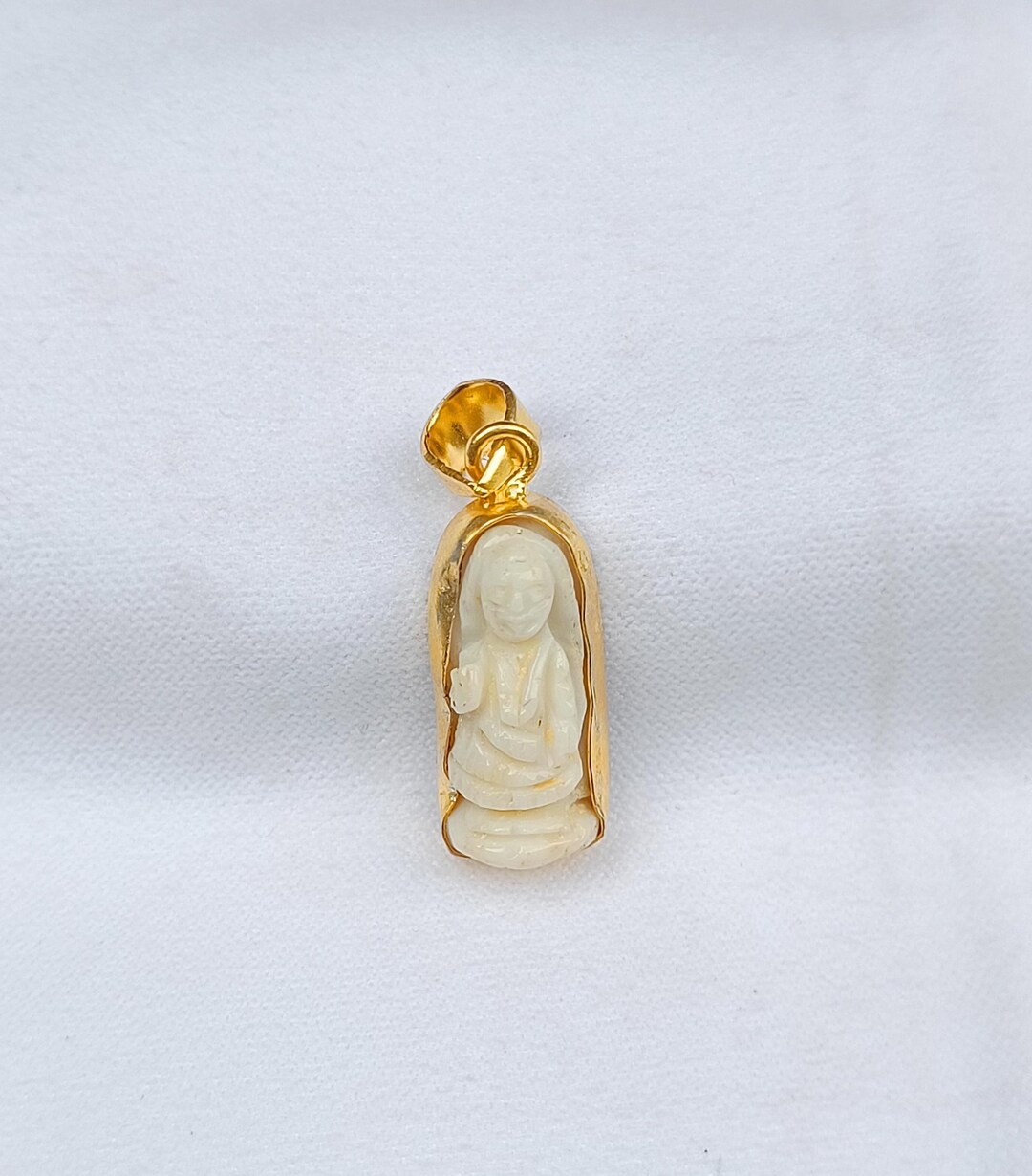 Radha Rani Pendant | Coral Hand Carving Radha Rani Pendant |dainty Gold ...
