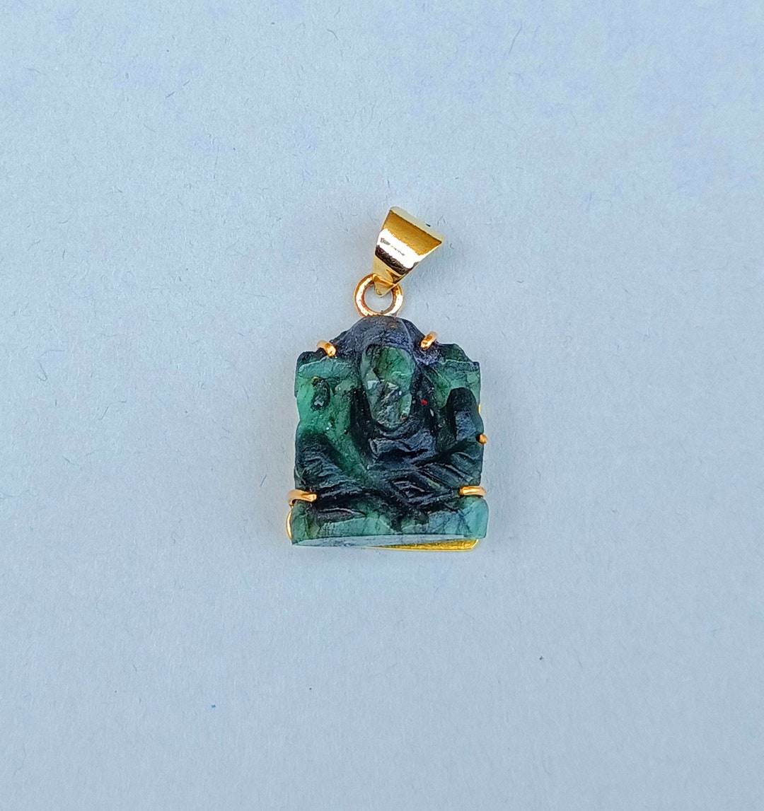 Green Emerald Ganesh Jewelry Hand-carved Emerald Ganesh - Etsy