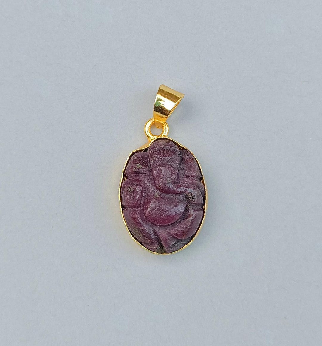 Ruby Carving Lord Ganesh Pendant, Natural Ruby Stone Jewelry, Hand ...