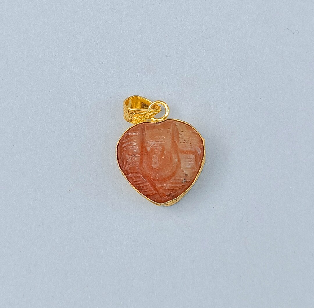 Red Carnelian Gemstone Ganesh Pendant carnelian Ganesh Jewelry gold ...