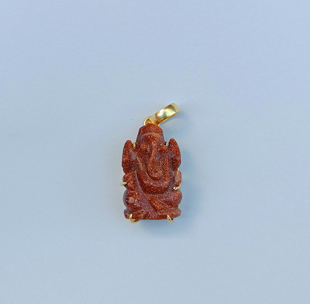 Sun Sitara Gemstone Pendant, Unique Handmade Stone Carving, Ganesha ...