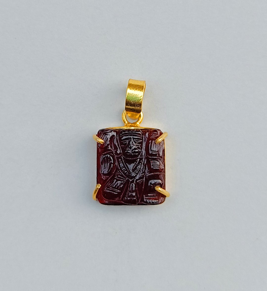 Lord Hanuman Jewelry Red Hanuman Pendant Hessonite Garnet - Etsy