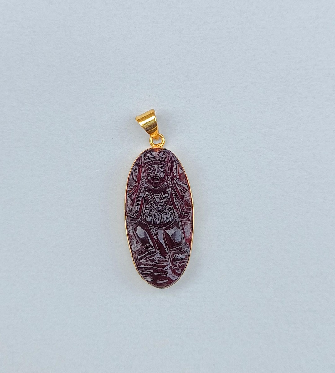 Beautiful Goddess Kali Maa Pendant Natural Hand Carved Garnet Kali Mata ...
