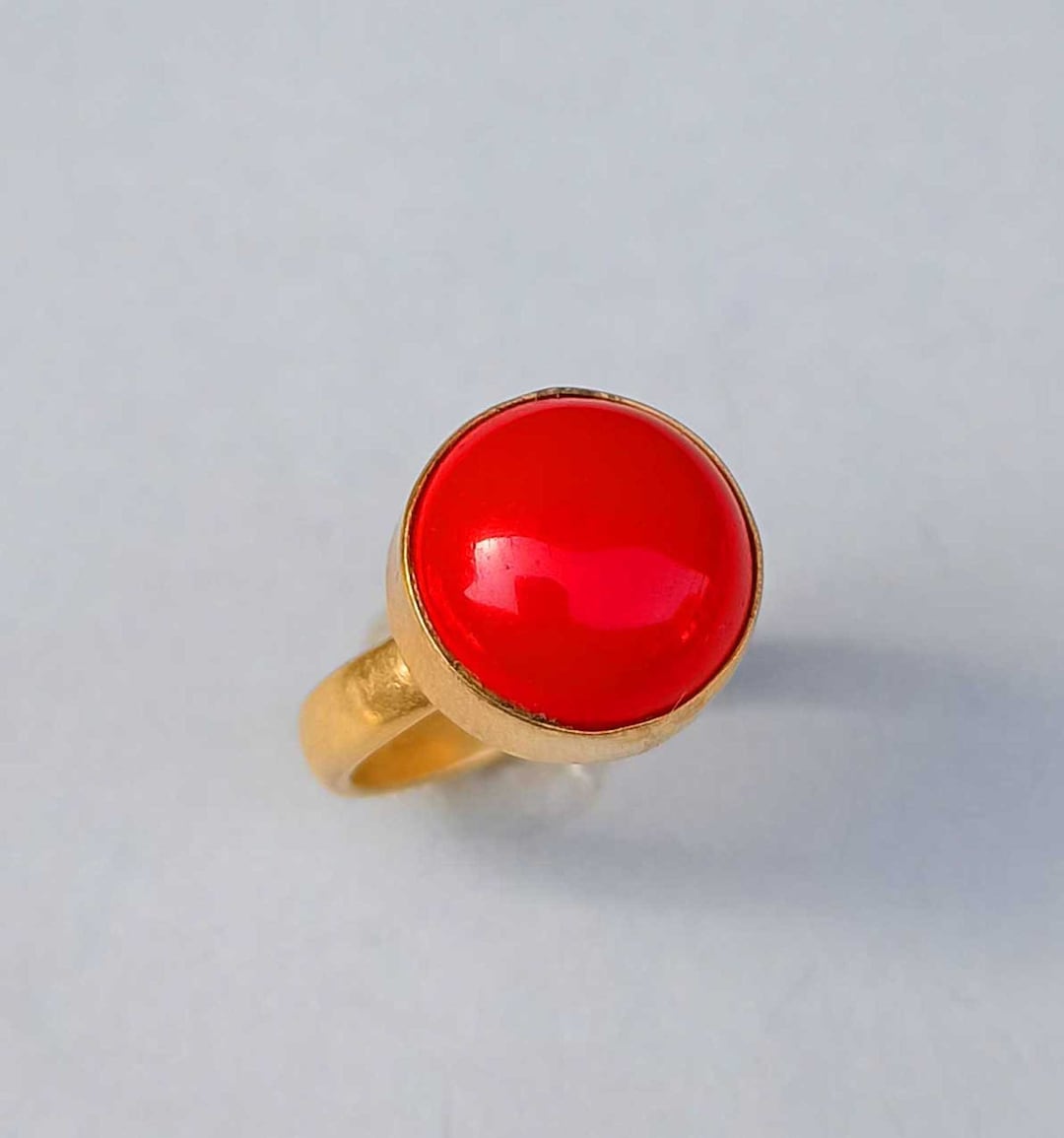 Red Coral Gemstone Ring Handmade Coral Jewelry Gold Ring - Etsy UK