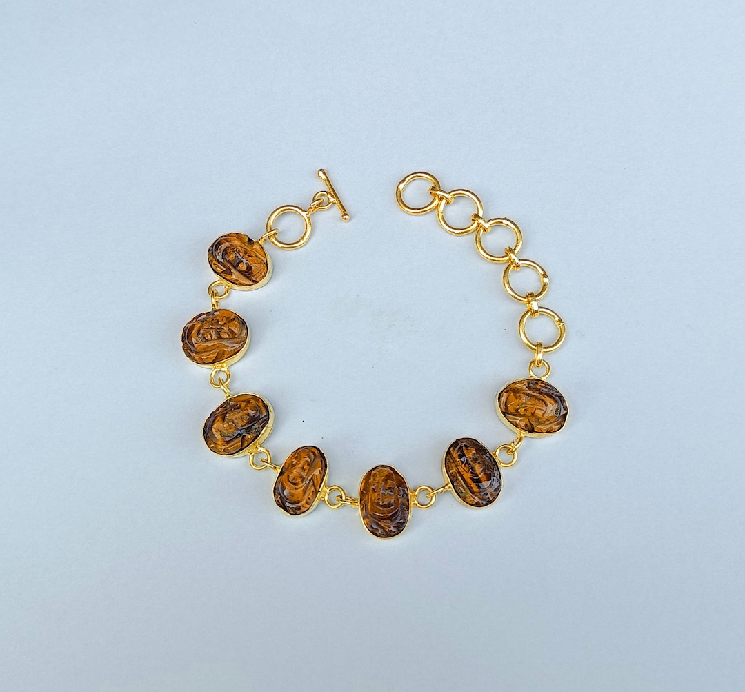 Unique Ganesh Bracelet hand-carved Gemstone Ganesh Bracelet Ganesh ...