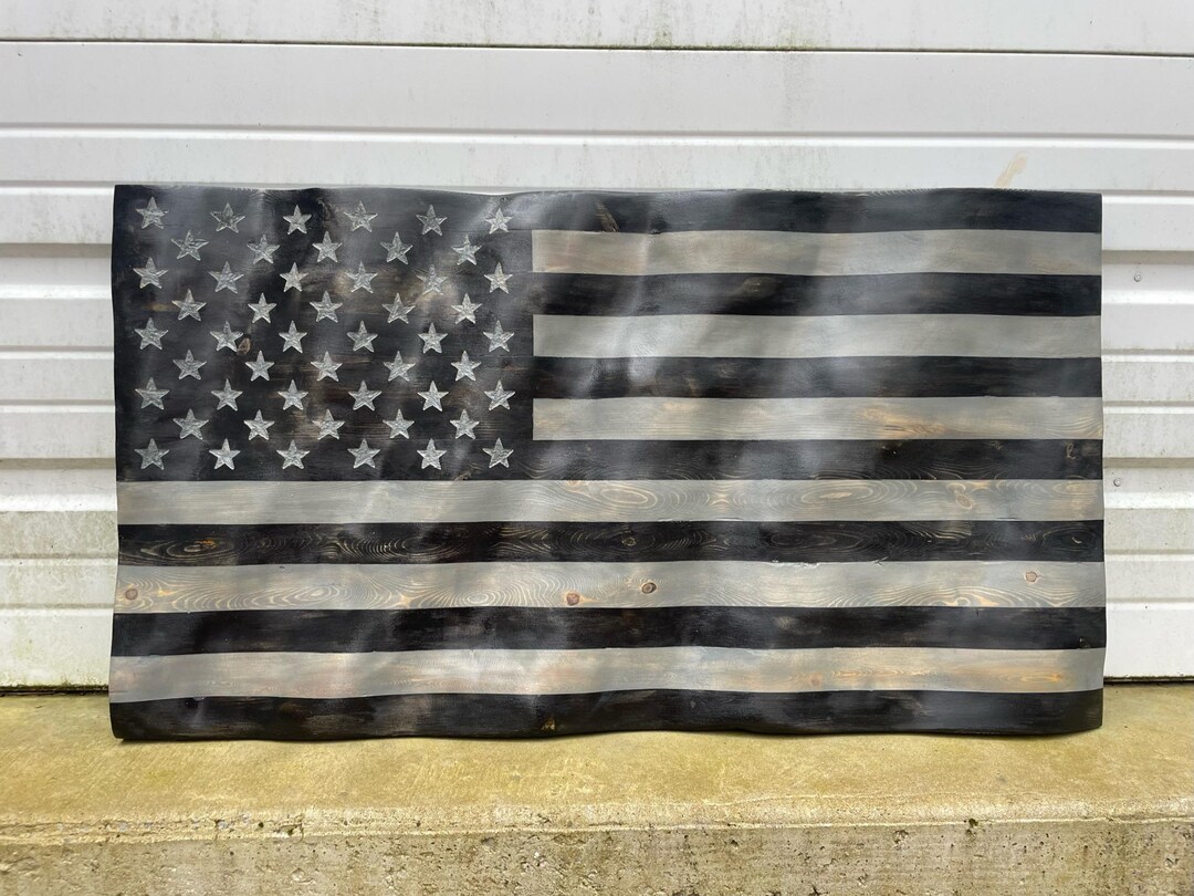 Waving No Quarters Given American Flag / Neutral Wooden Flag / Hand ...