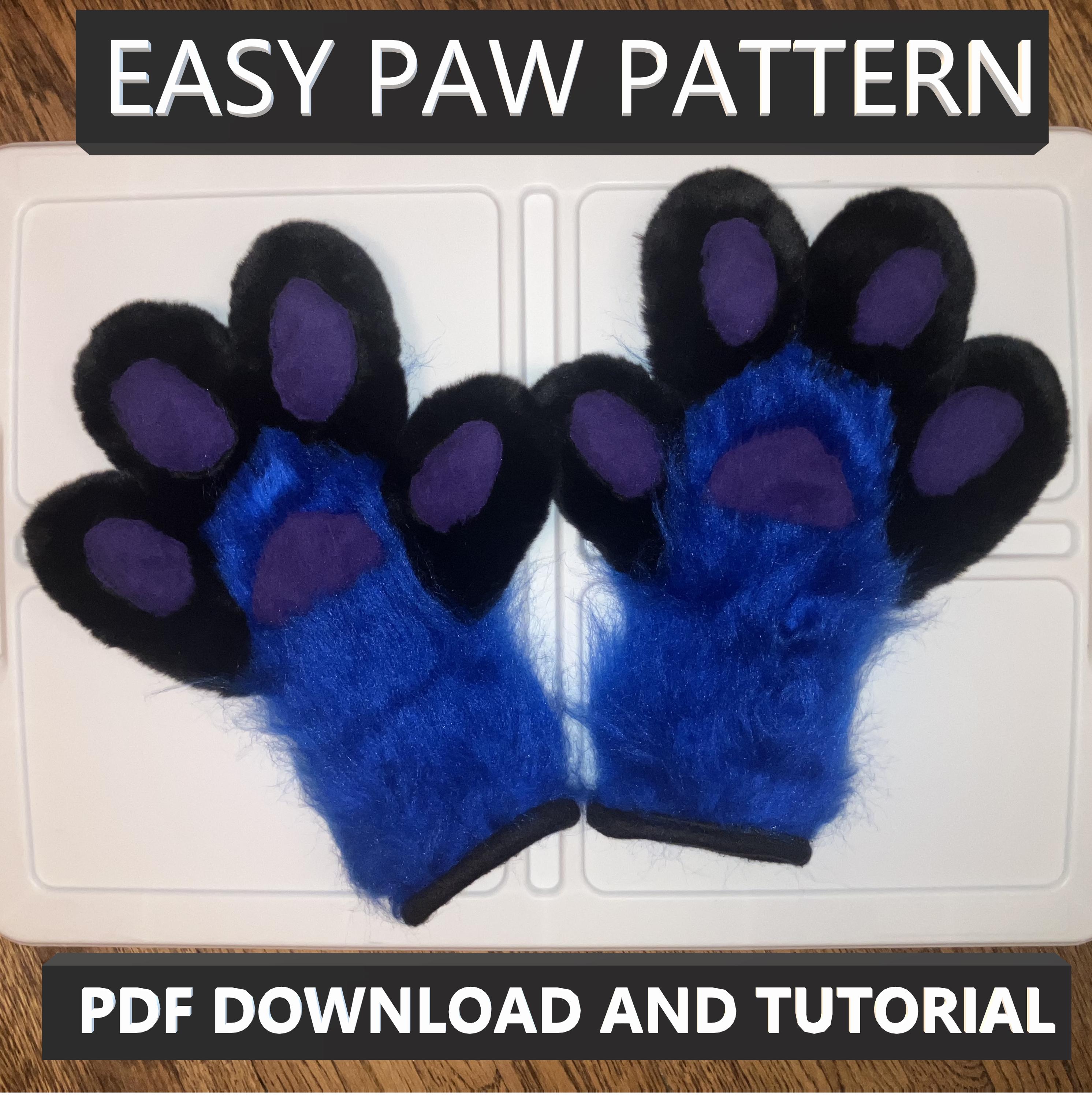 Beginner Friendly Fursuit Paw Pattern PDF Download and Tutorial, 4 ...
