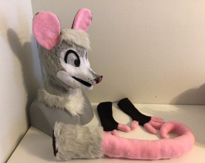 Opossum Fursuit Mini Partial Premade Possum Rat Mouse Fur Suit Head ...