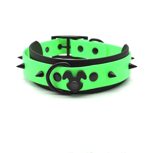 Green Leather Collar - Etsy