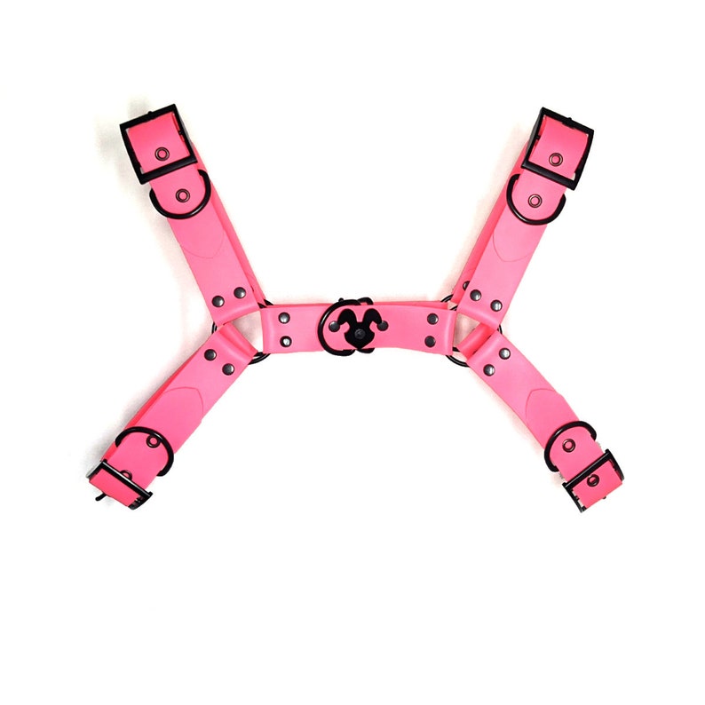 Neon Pink Fully Adjustable Custom Leather Feel Mens Harness - Etsy