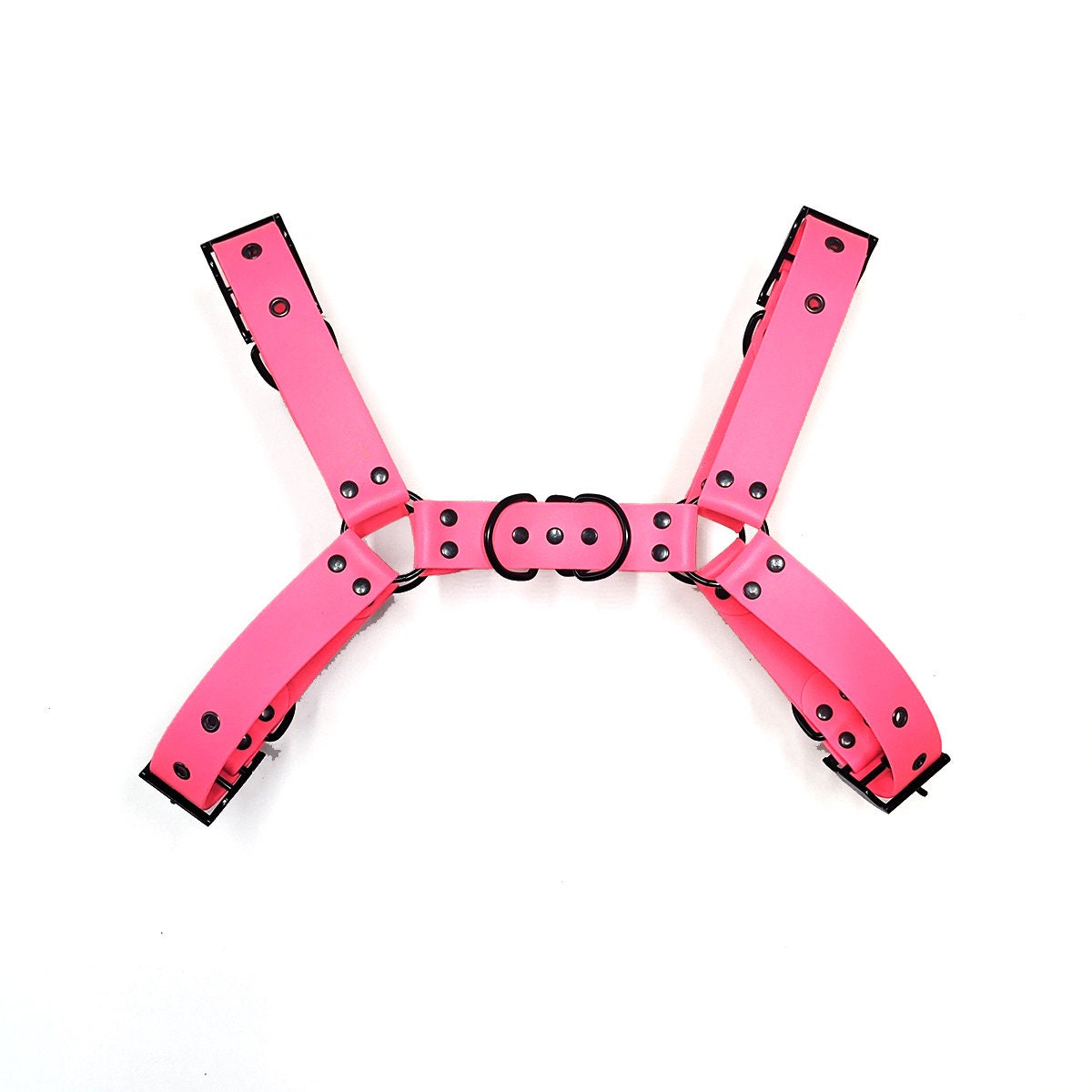 Neon Pink Fully Adjustable Custom Leather Feel Mens Harness - Etsy