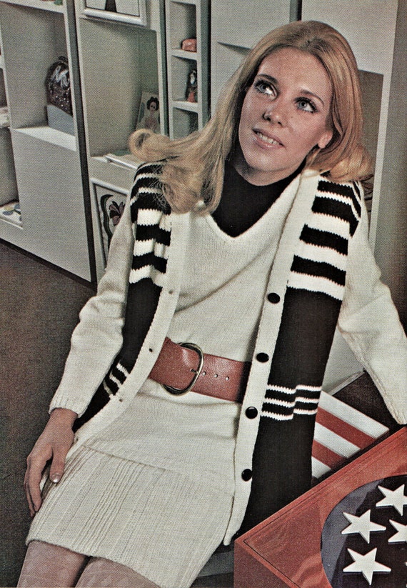 1960s Mod French Style Knitted Four Piece Ensemble/ - Etsy