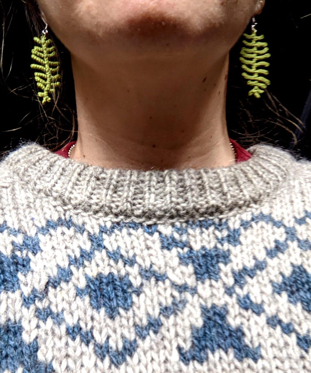 Green Hemlock Pine Crocheted Lace Earrings - Etsy
