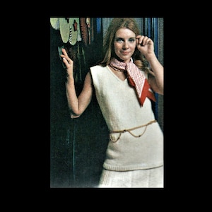 1960s Mod French Style Knitted Four Piece Ensemble/ Sleevelessv-neck ...