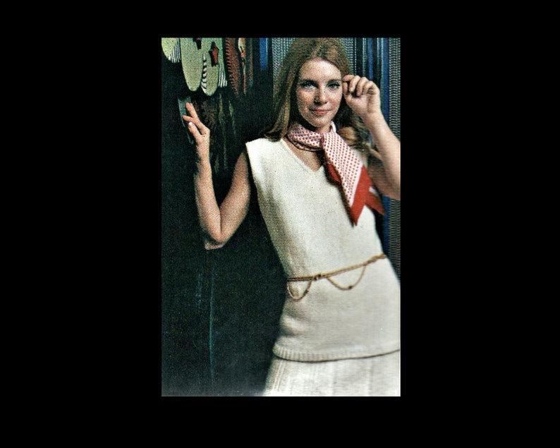 1960s Mod French Style Knitted Four Piece Ensemble/ Sleevelessv-neck ...
