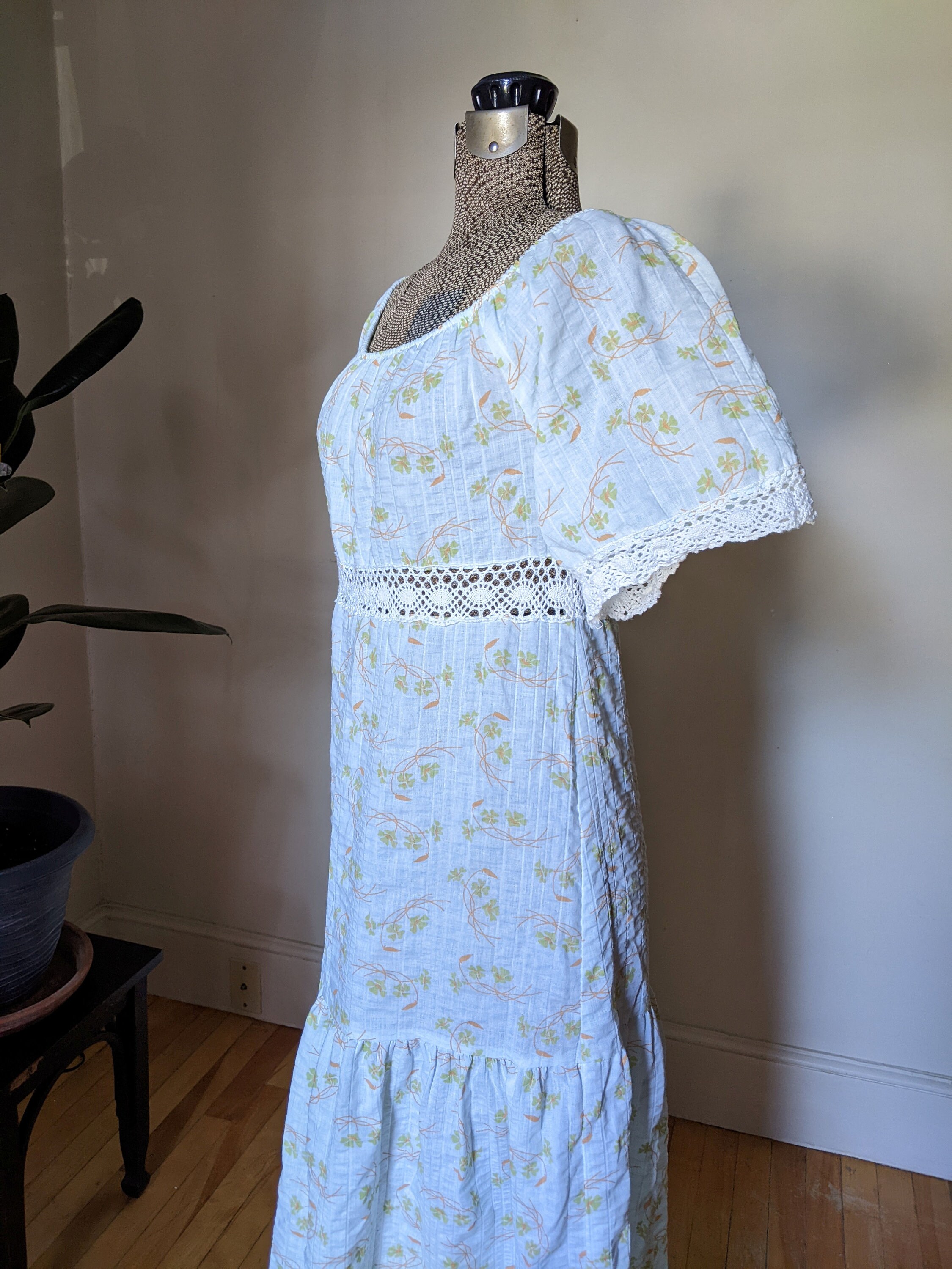 Tiered Floor Length Nap Dress With Short Bell Sleeves and - Etsy