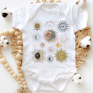 Boho Baby Sun and Moon Bodysuit Whimsigoth Baby Mystical Baby Clothes ...