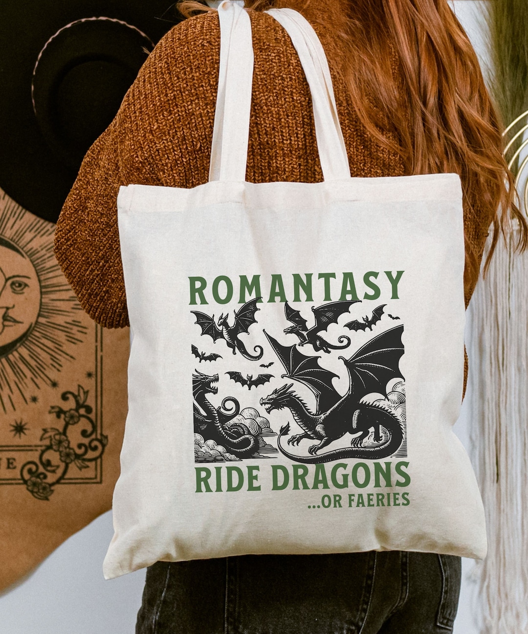 Romantasy Dragon Rider Tote Bag Romance Reader Fantasy Reader Smut ...