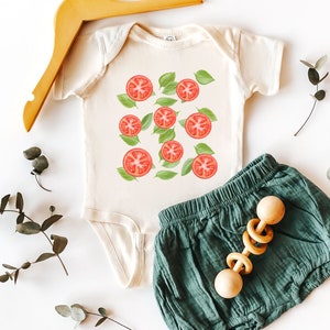 Tomato Basil Baby Bodysuit Cottagecore Baby Veggie Bodysuit Foodie Baby ...
