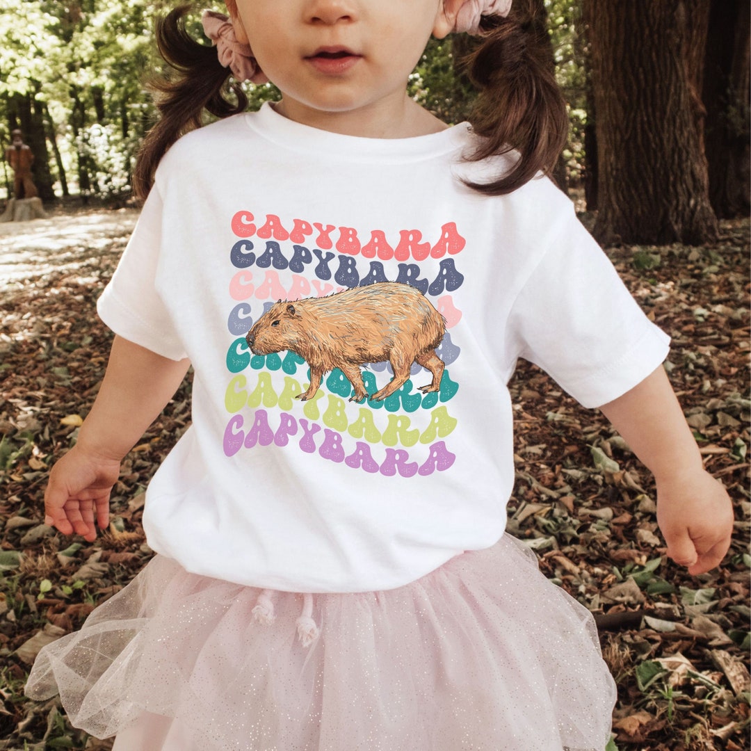 Capybara Shirt Kids Capybara Toddler Graphic Tshirt Capybara Gift Retro ...