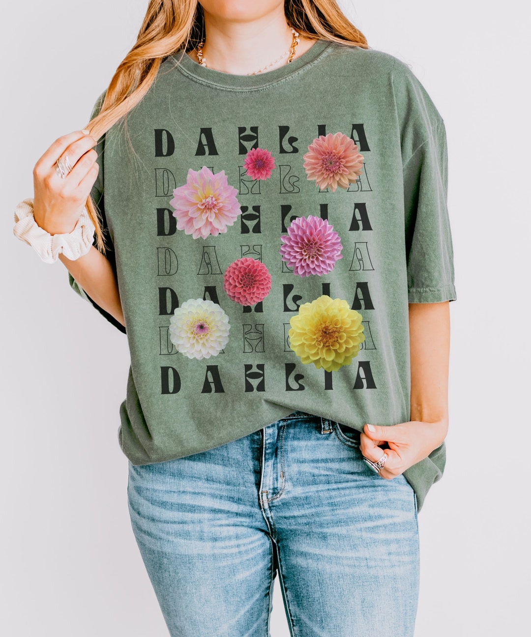 Dahlia Tshirt Garden Shirt, Dahlia Gifts Flower Gardener, Flower Farmer ...