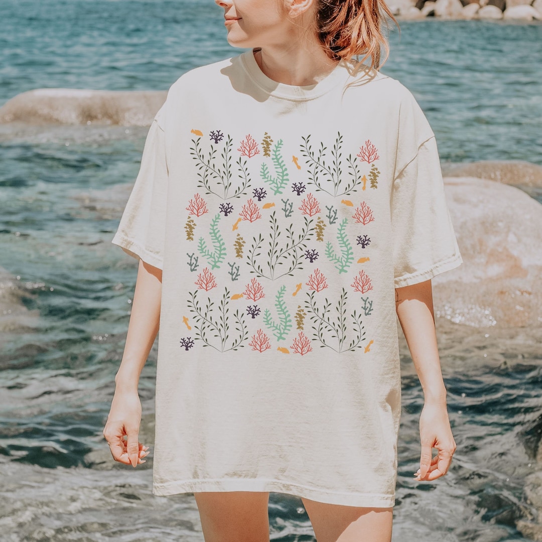 Coral Reef Tshirt Beachy Shirts Mermaidcore Clothing Ocean Inspired ...