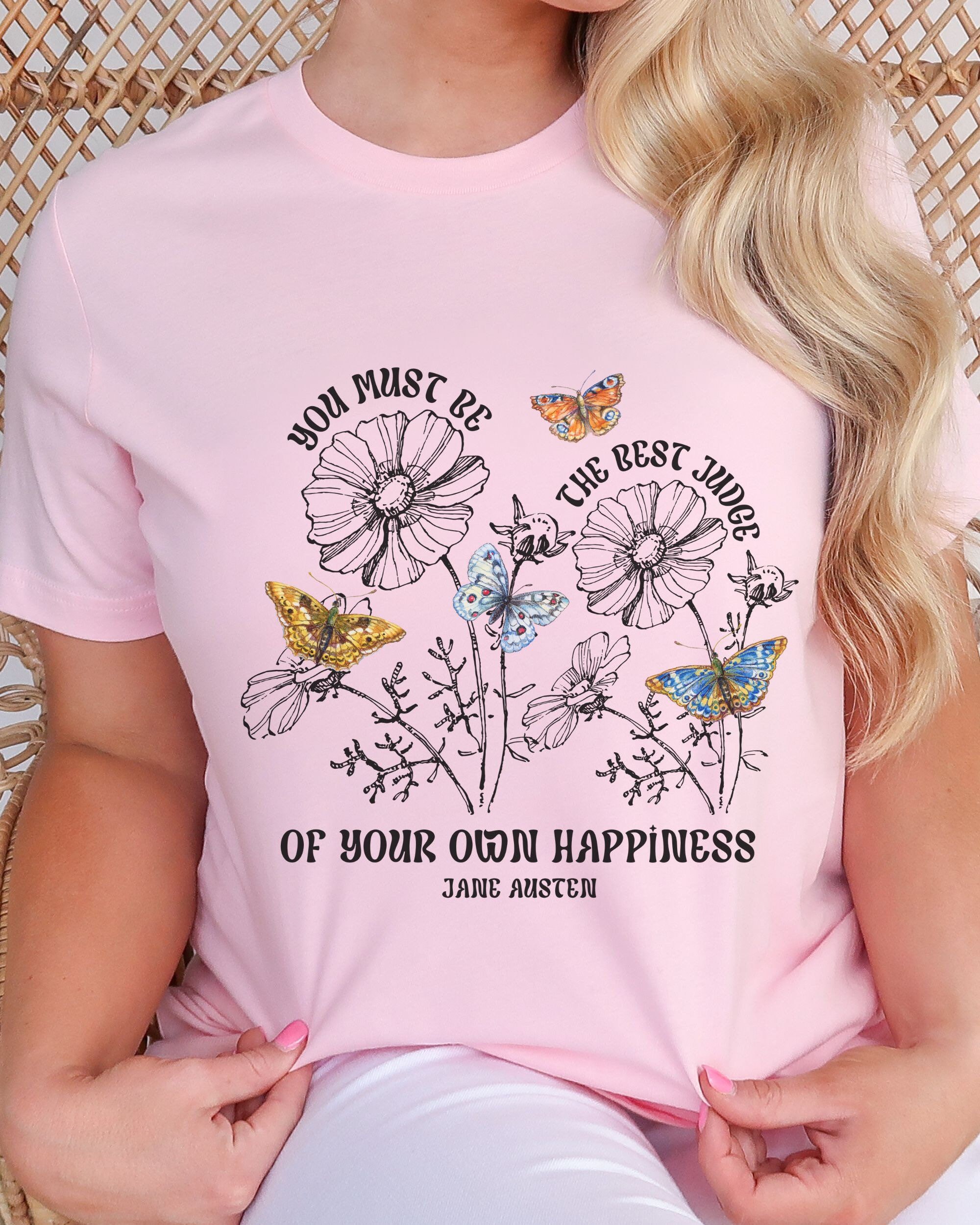 Jane Austen Shirt, Cottage Core Shirt Wild Flowers Shirt Butterfly ...