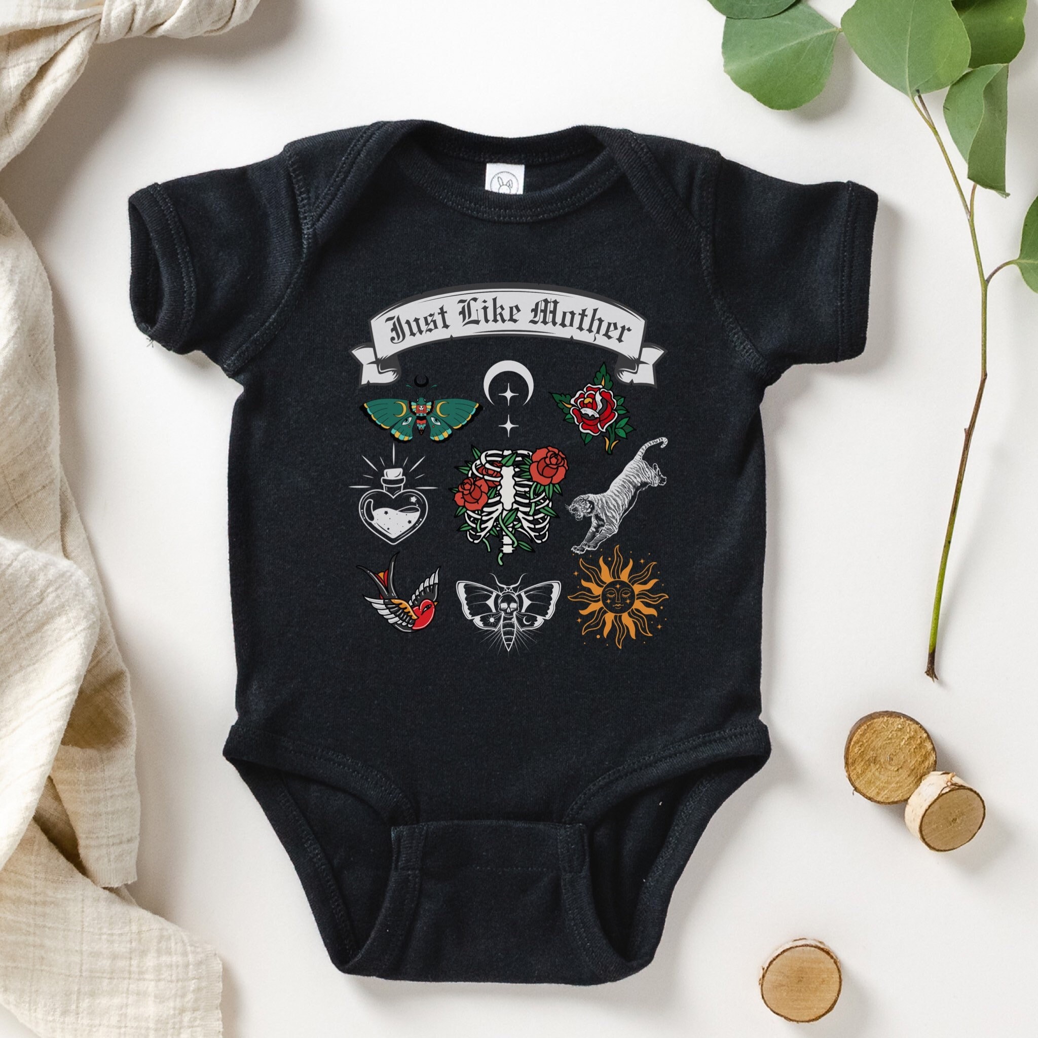 Goth Baby Girl Clothes Tattoo Baby Bodysuit Alt Baby Clothes Baby Girl Mother Bodysuit Goth Baby ...