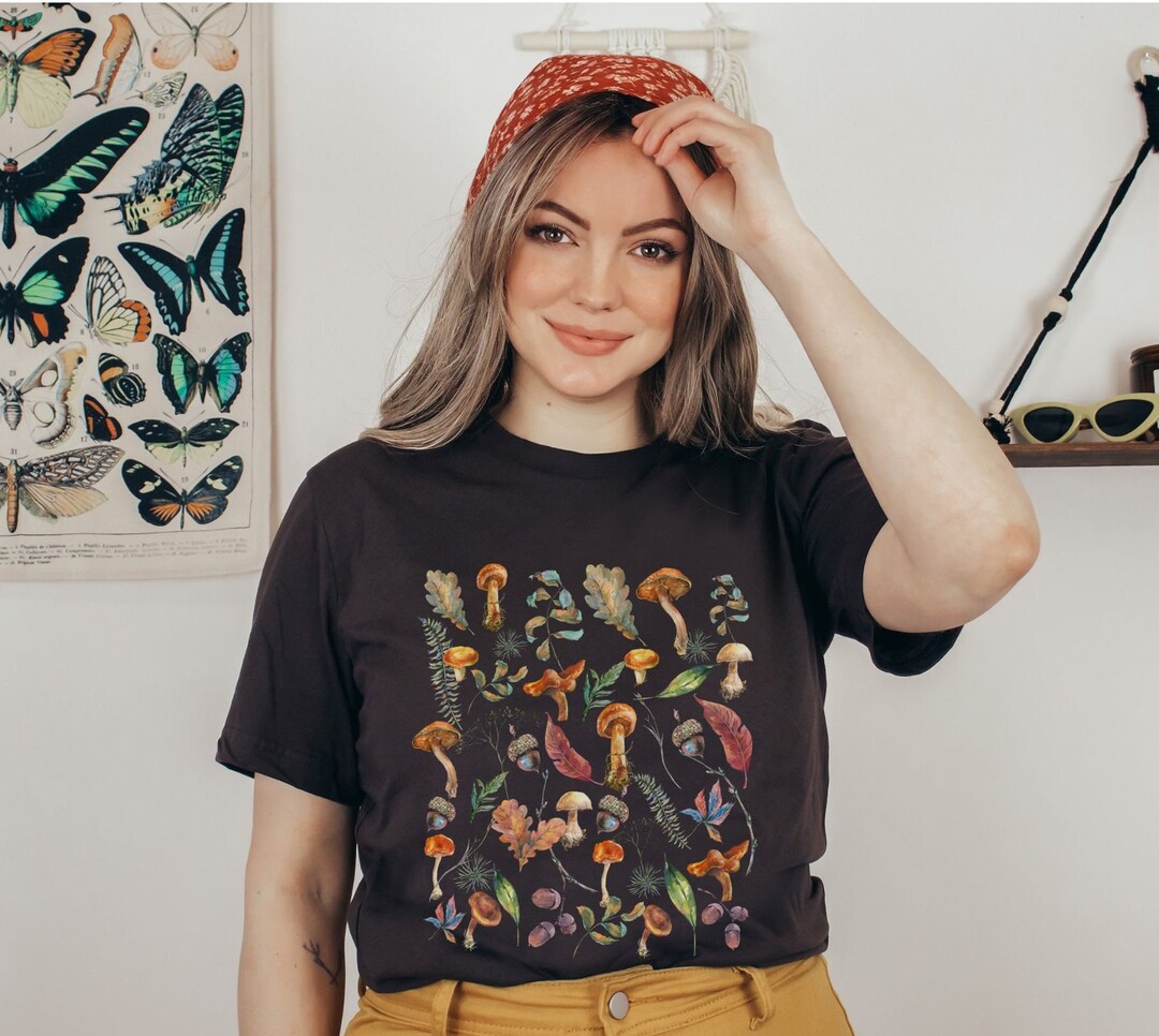 Mushroom Shirt Cottagecore Clothes Cottage Core Shirt Goblincore Shirt ...