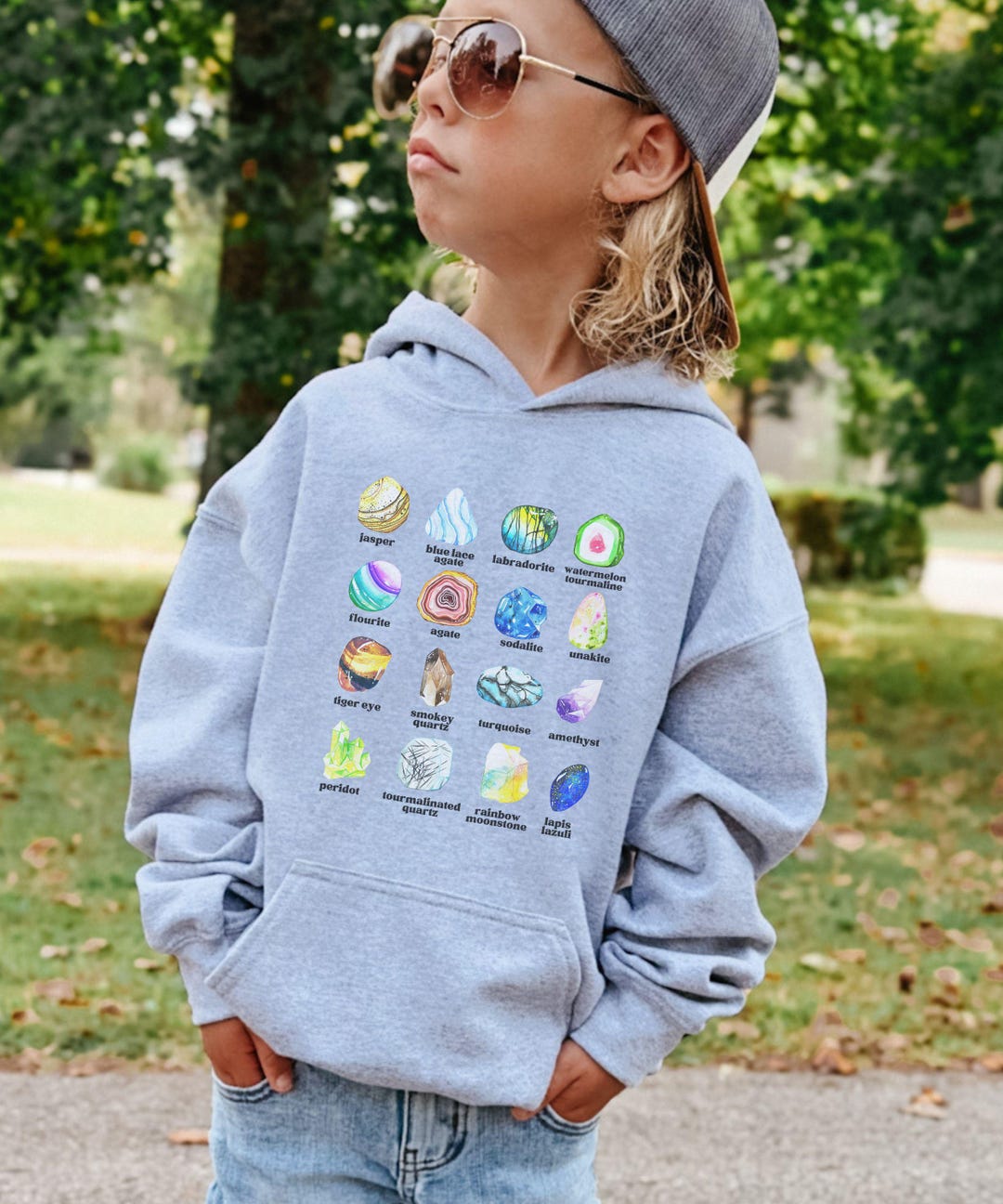 Gemstones and Minerals Hoodie Kids Crystal Shirt, Gems Sweatshirt ...