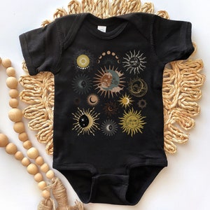 Boho Baby Sun and Moon Bodysuit Whimsigoth Baby Mystical Baby Clothes ...