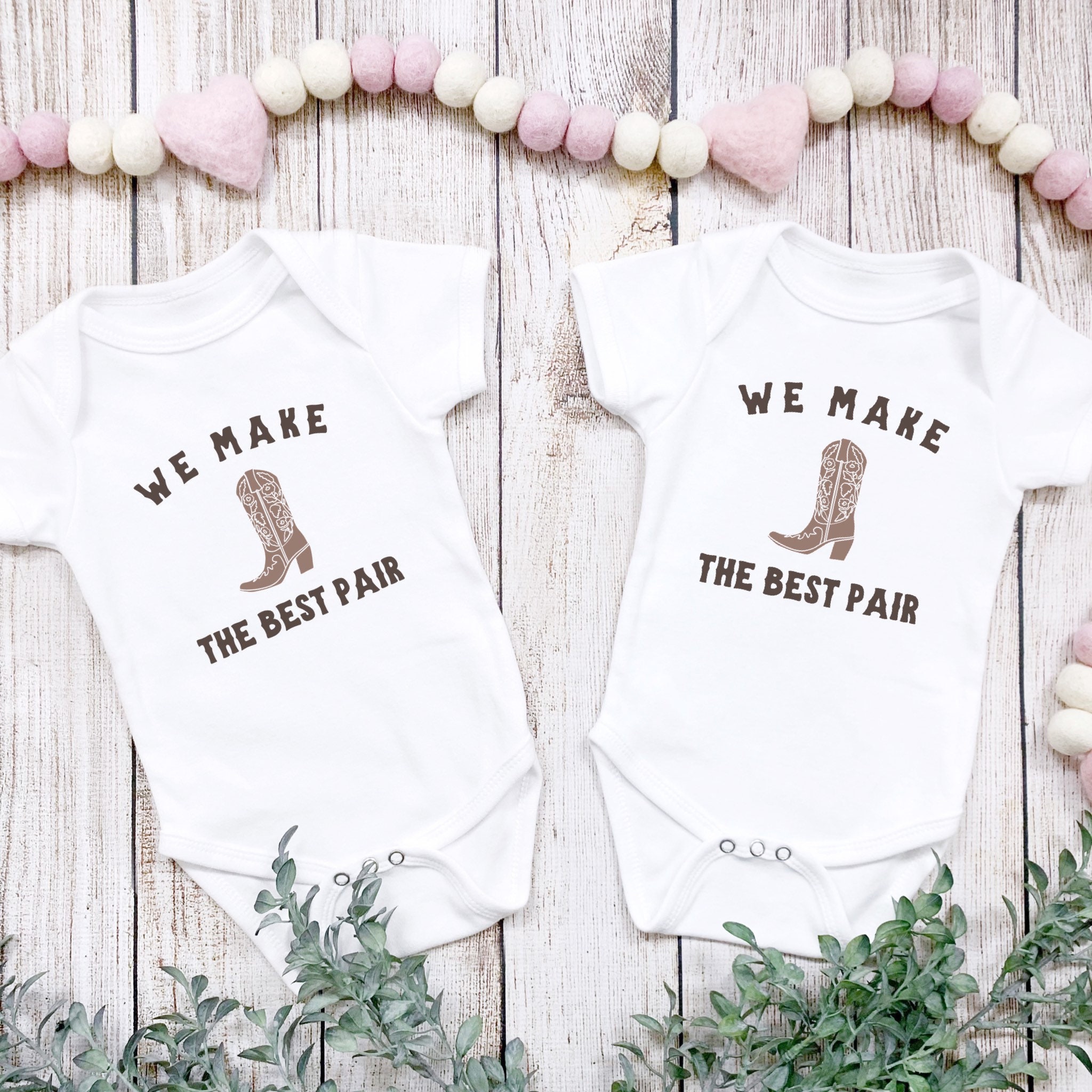 Baby Girl Best Friends Bodysuit Cowgirl Best Friends Baby Besties Twin ...