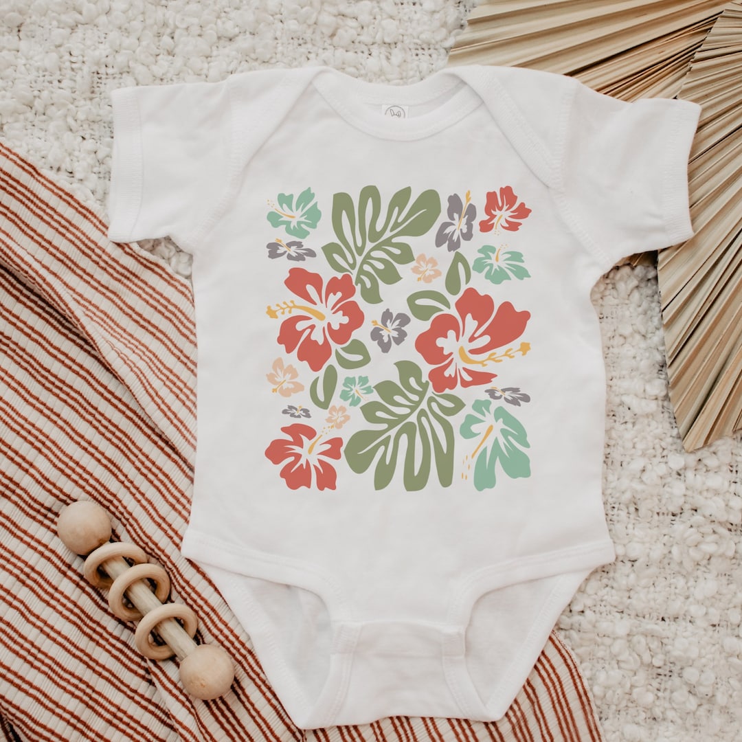 Hibiscus Baby Bodysuit, Hawaiian Baby Clothes, Hawaii Shirt for Baby ...