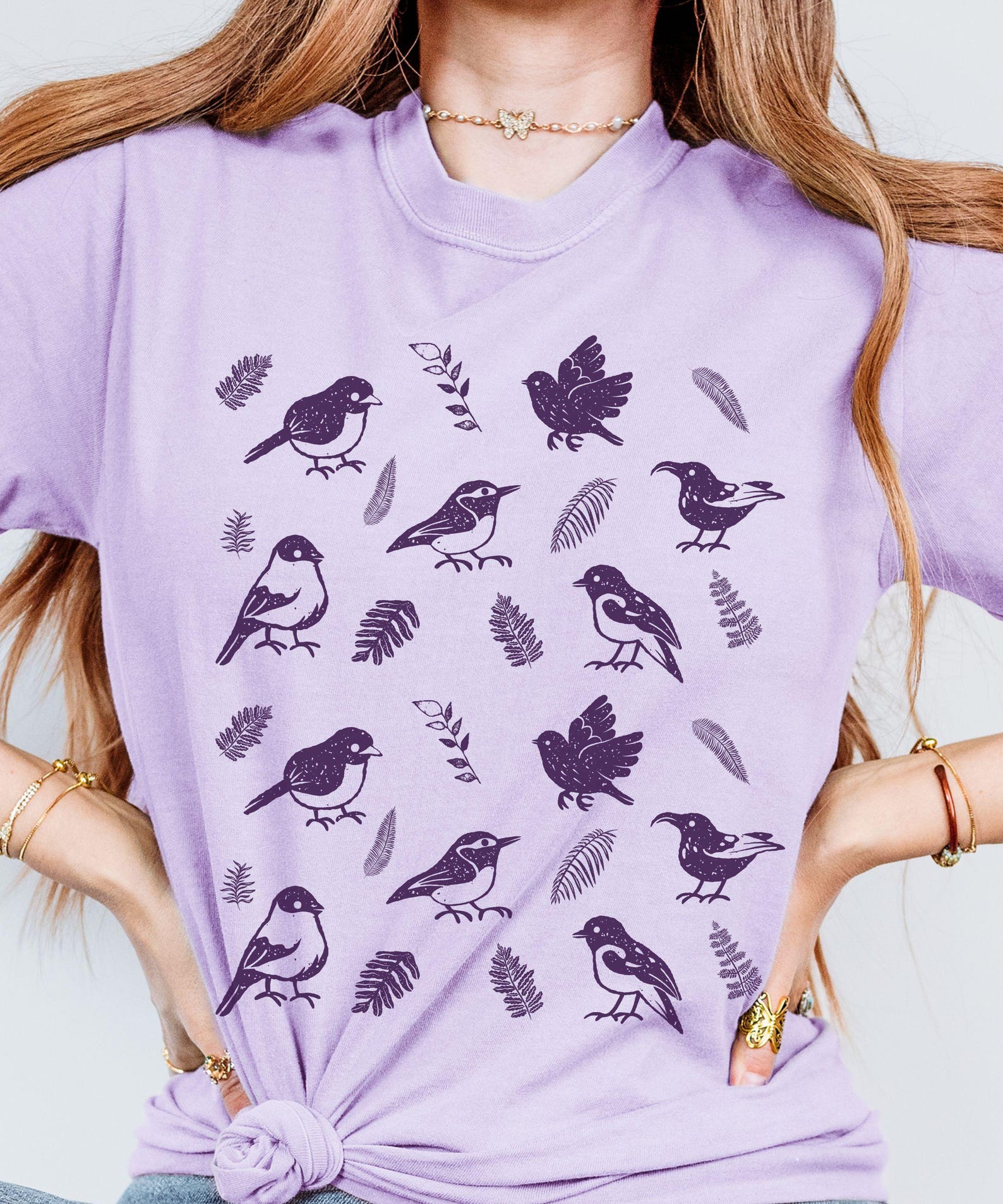 Linocut Bird Shirt, Cottagecore Tshirt, Nature-inspired Bird Graphic ...