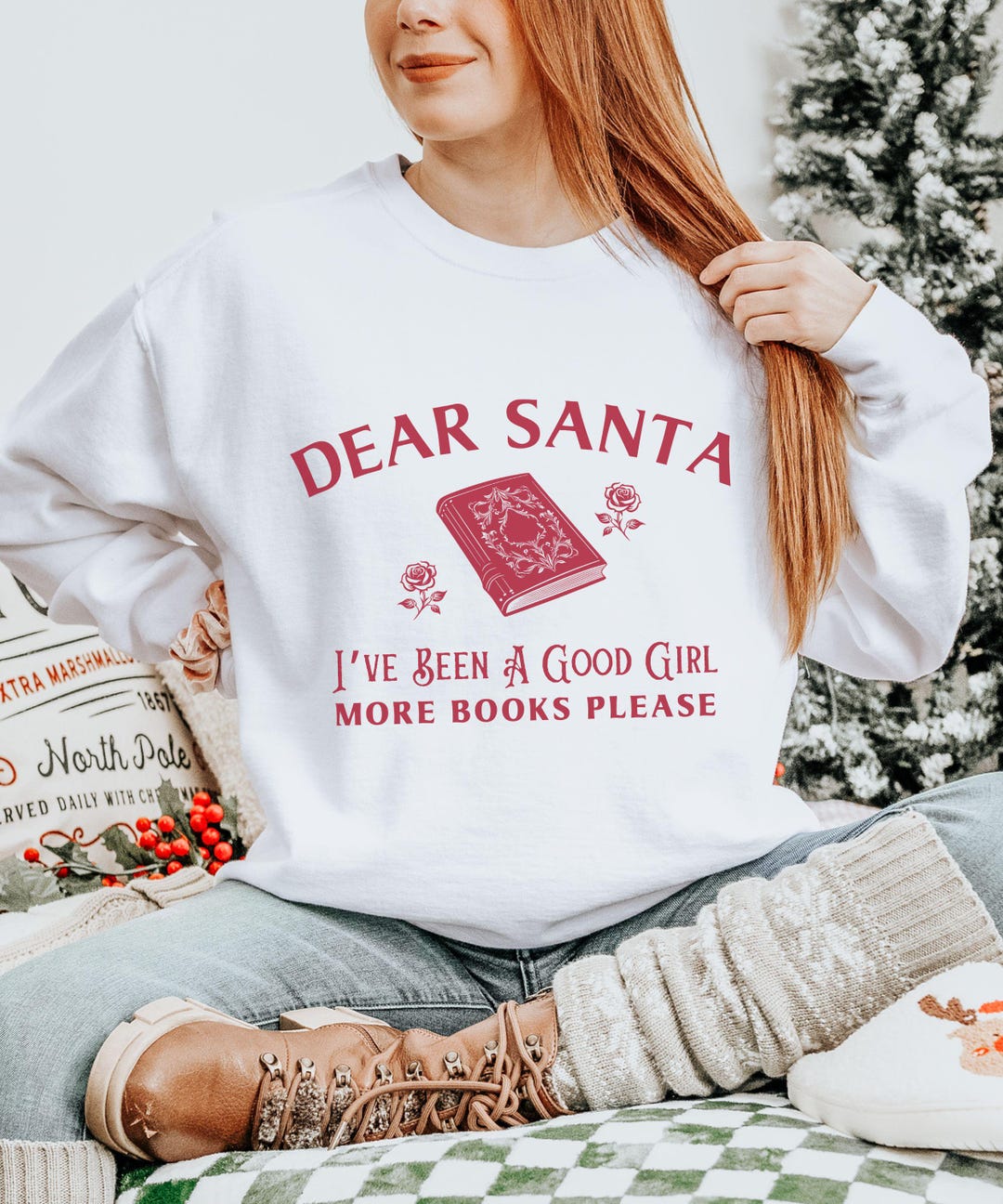 Dear Santa Good Girl Heavyweight Sweatshirt, Dark Romance Reader ...