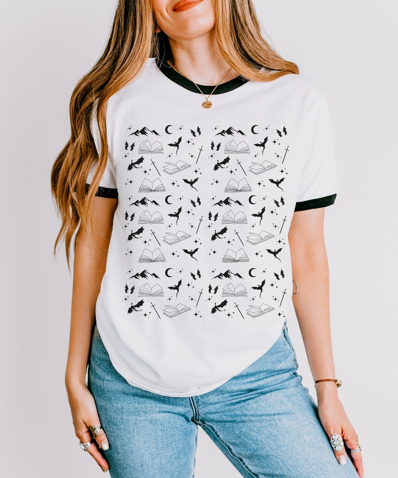 Romantasy Shirt Dragon Romance Books Merch Fantasy Reader Downtown Girl ...