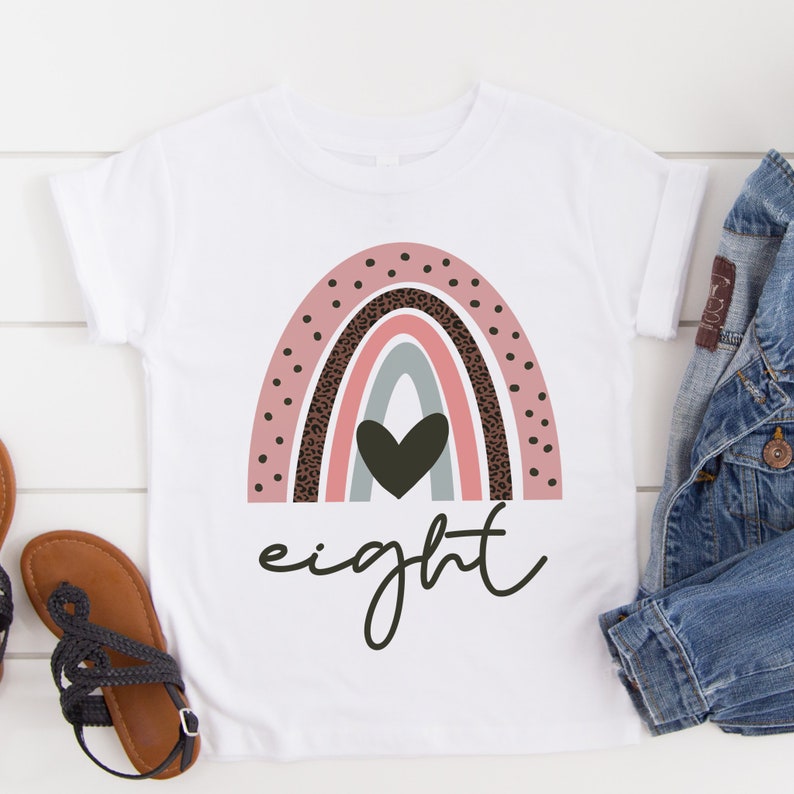 8th Birthday Shirt Girl 8th Birthday Rainbow Shirt Girls - Etsy