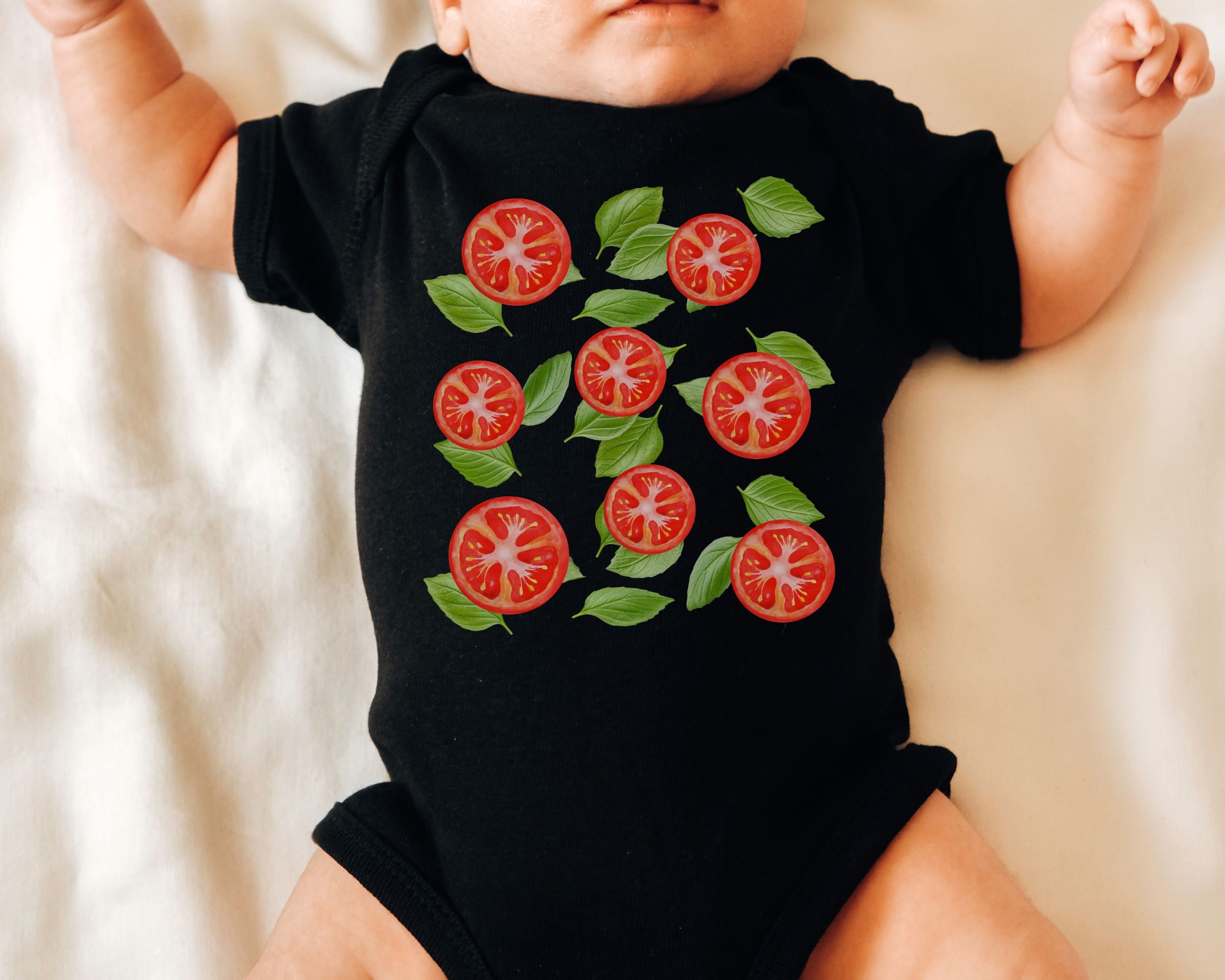 Tomato Basil Baby Bodysuit Cottagecore Baby Veggie Bodysuit - Etsy