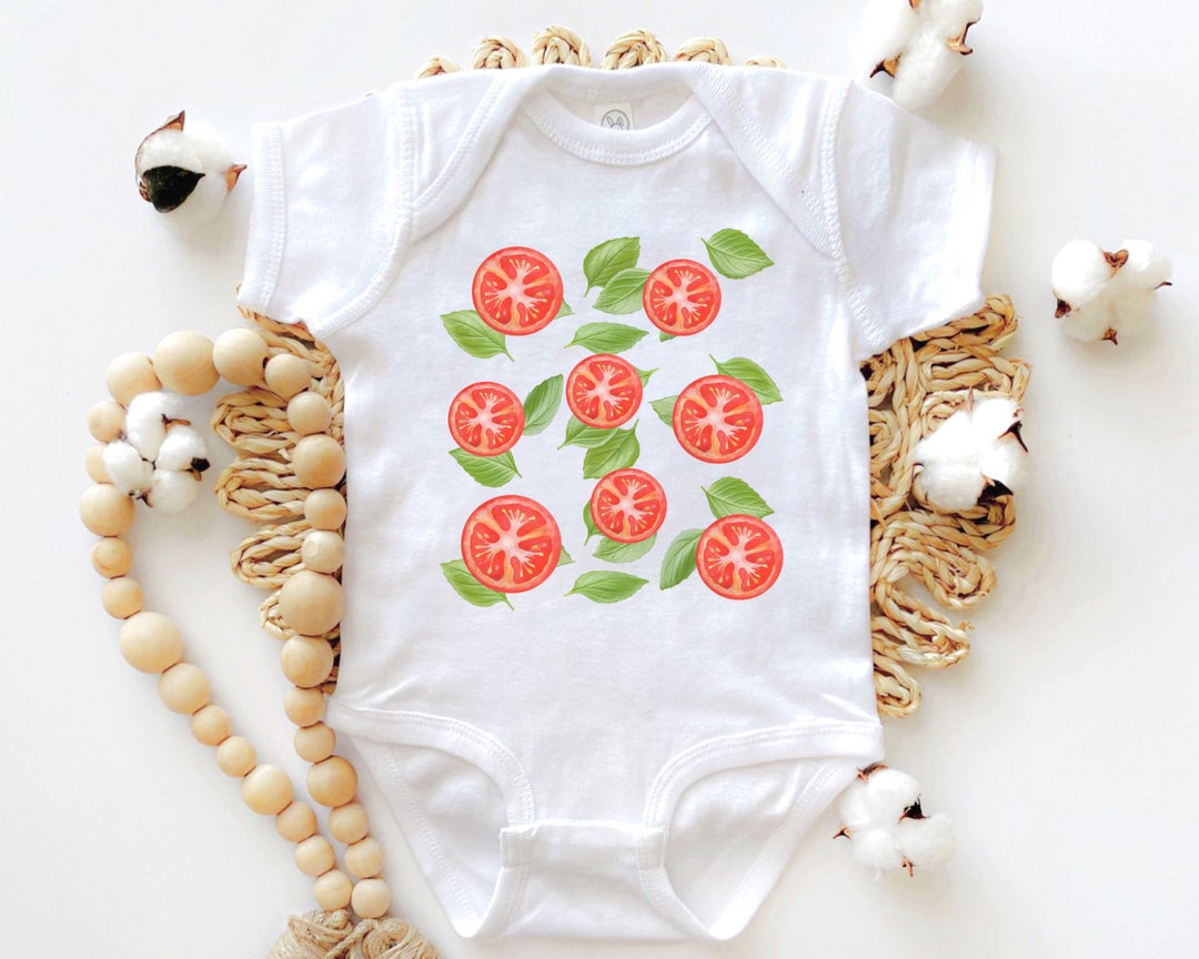 Tomato Basil Baby Bodysuit Cottagecore Baby Veggie Bodysuit Foodie Baby ...