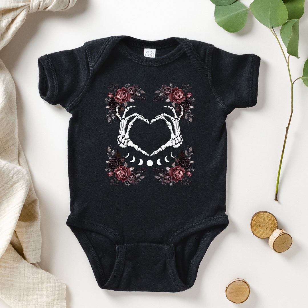 Skeleton Baby Shirt Girl Goth Baby Clothes Baby Girl Clothes Pastel Goth Emo Infant Shirt Unique ...