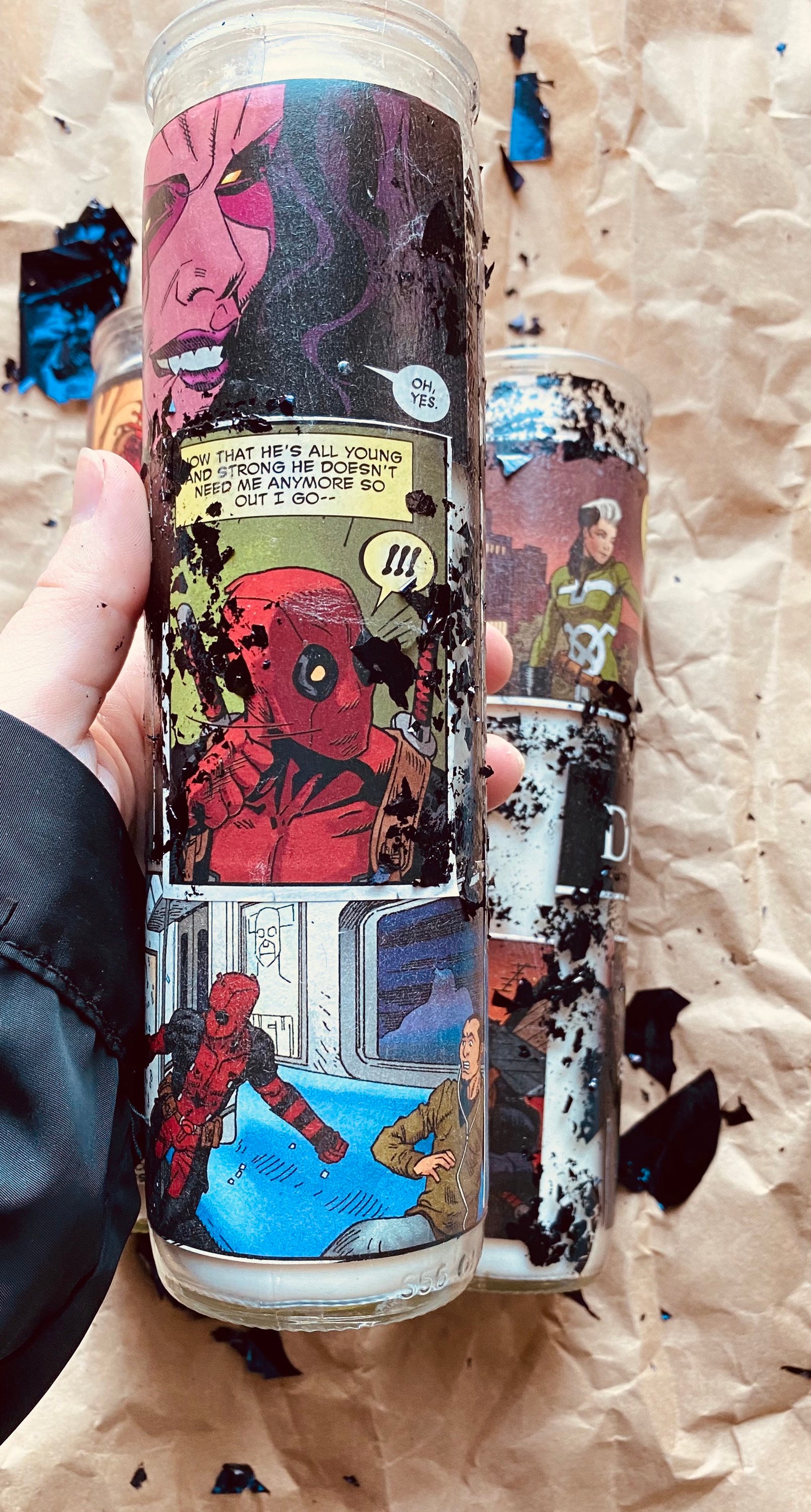 DEADPOOL inspired marvel comic book candle handmade | Etsy