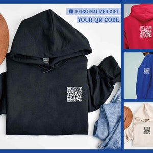 Custom QR Code Hoodie: Personalized Business Marketing - Etsy