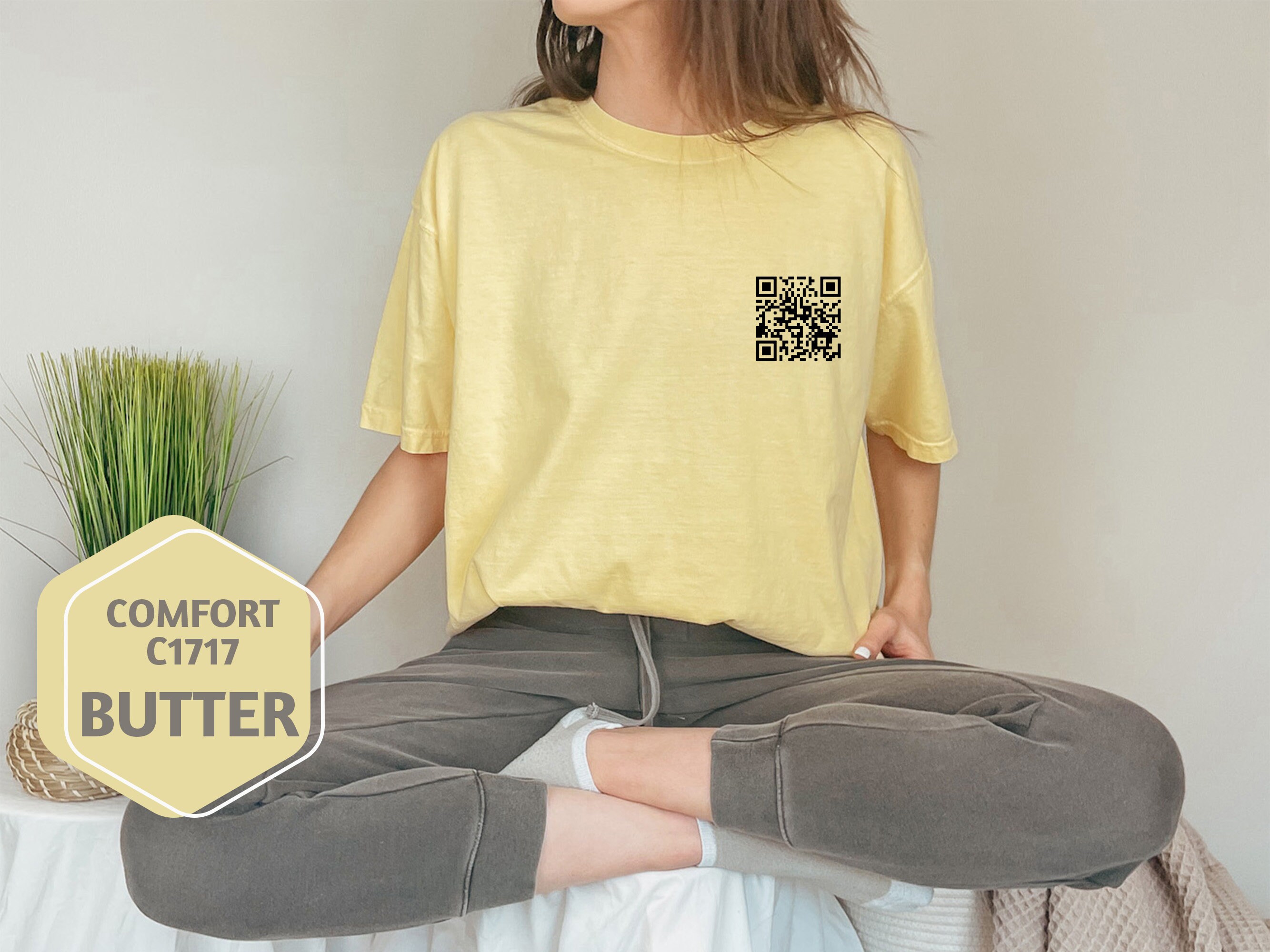 Comfort Colors Custom QR Code Shirt for Business, Barcode Shirt for ...